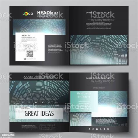 스퀘어 디자인 바이 폴드 브로셔 전단지 소책자를 위한 비즈니스 템플릿 동심성에 대한 스톡 벡터 아트 및 기타 이미지 동심성