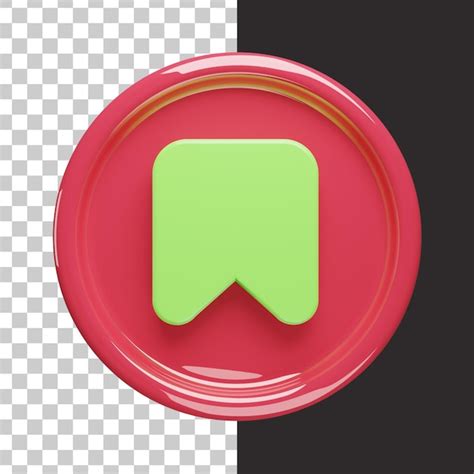 Premium Psd Save Or Bookmark Symbol Glossy Effect 3d Icon