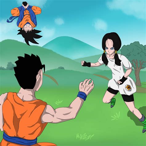 Videl Training With Gohan And Goten By Danteswft On Deviantart