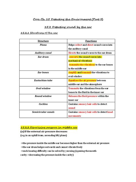 Core Ch 15 Detecting The Environment Part 2 Pdf Ear Auditory System