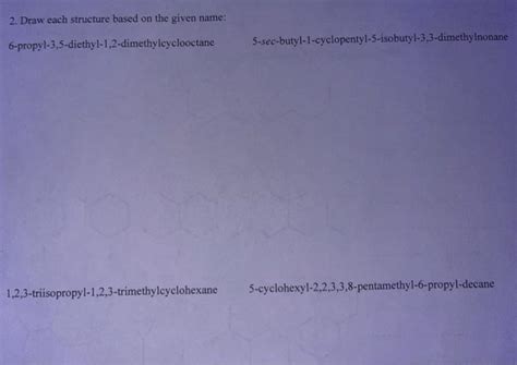 solved 1 name the following structures using iupac
