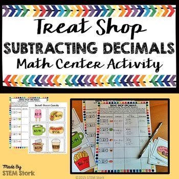 Subtracting Decimals Math Center Activity By STEM Stork TPT