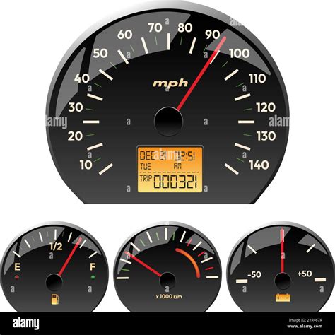 3d Car Dashboard Gauges Stock Vector Image And Art Alamy