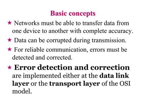 Error Detection And Correction In Data Communication