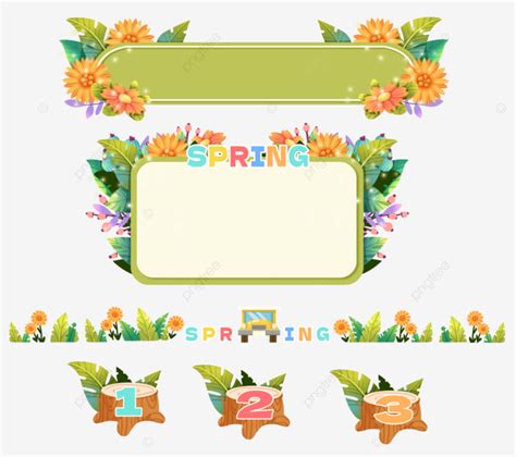 Spring Wechat Public Account Set Of Green Flowers Spring Wechat Public Account No Public Png