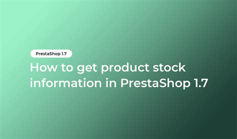 How To Get Product Stock Information In PrestaShop 1 7 HiddenTechies