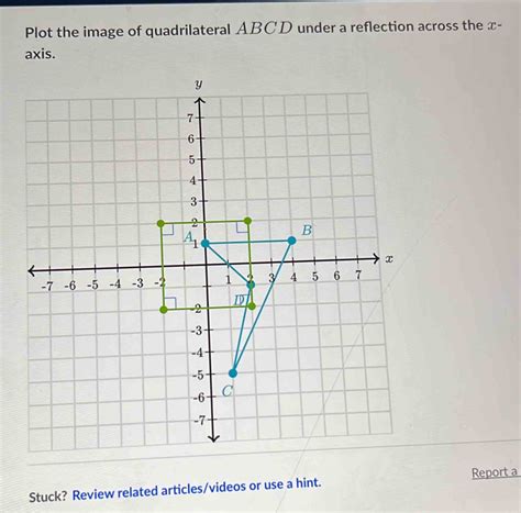 Plot The Image Of Quadrilateral Abcd Under A Reflection Across The X Axis Report A S Math