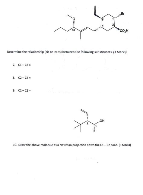 [solved] Determine The Relationship Cis Or Trans Betwee