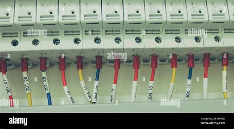PLC Control Panel With Wiring Stock Photo Alamy