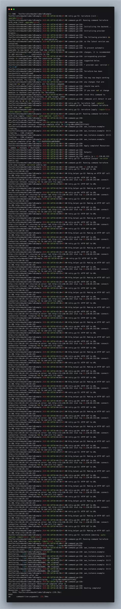 automated testing for terraform