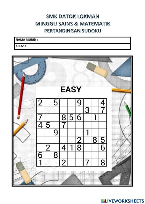 Pertandingan Sudoku Online Exercise For Live Worksheets