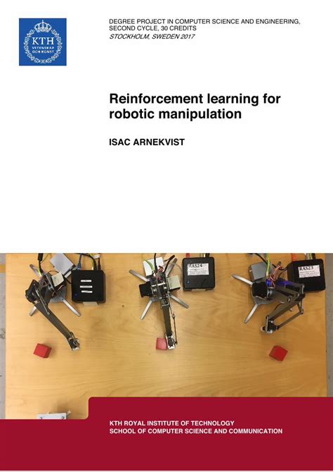 Pdf Reinforcement Learning For Robotic Manipulation Diva Portal