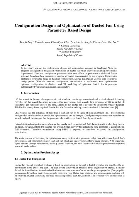 Configuration Design And Optimization Of Ducted Fan Using Parameter Based Design DocsLib