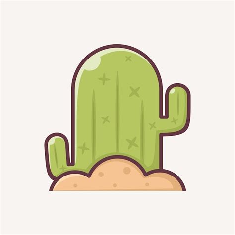 Premium Vector Cactus Vector With Outline Style
