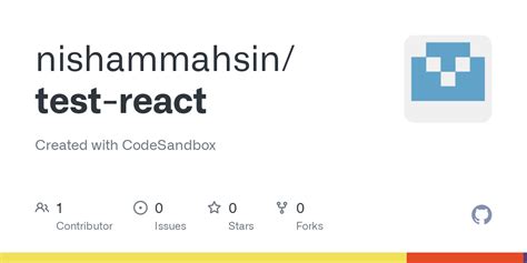Github Nishammahsintest React Created With Codesandbox