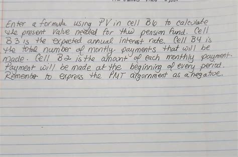 Solved Enter A Formula Using Pv In Cell Bg To Calculate Whe Present Valve 1 Answer