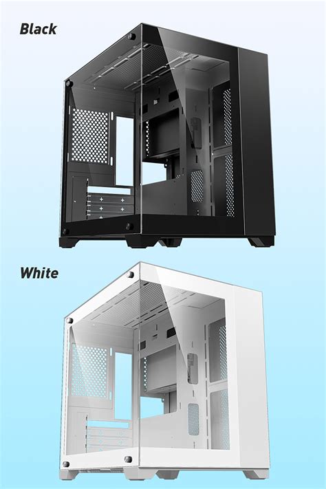 Diypc Diy Cube01 W White Usb3 0 Frameless Dual Tempered Glass Micro Atx Gaming Computer Case W