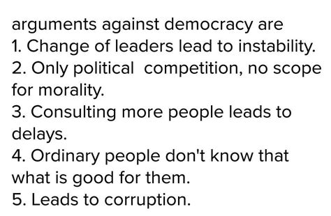 Argument Against Democracy 5 Points Short Answer