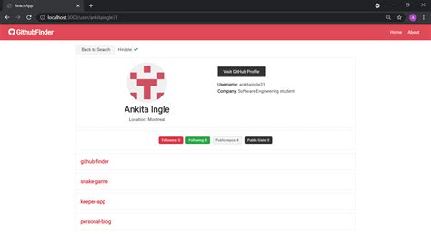 GitHub Ingleankita Github Finder React Js Website To Search Github Users Fetched From The