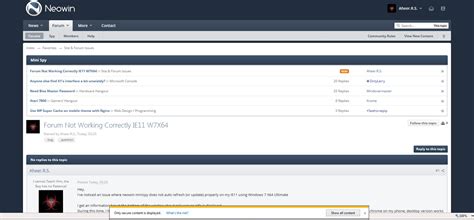 forum not working correctly ie11 w7x64 site and forum issues neowin