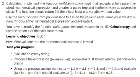 Calculator Implement The Function Chegg