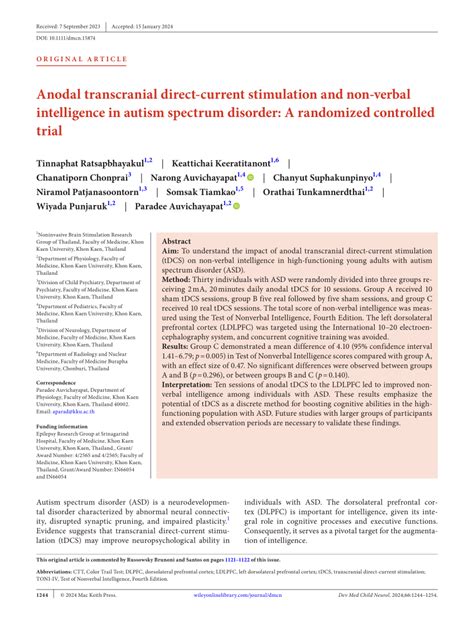 Anodal Transcranial Direct‐current Stimulation And Non‐verbal
