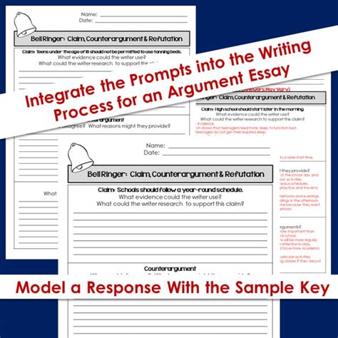 Argument Writing Bell Ringers Claim Evidence Counterargument And Refutation
