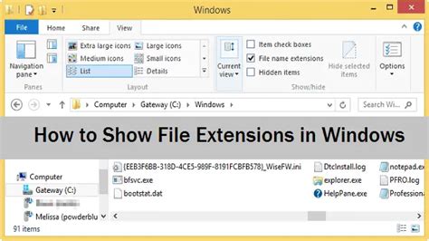 How To Show Hidden File Extensions In Windows 8