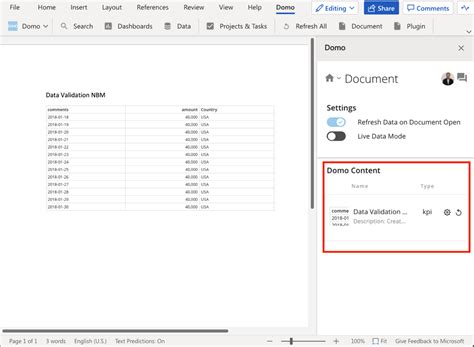 Domo Add Ins For Microsoft 365 Desktop Apps User Guide