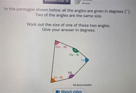Solved Bookwork Code 3b Allowed In The Pentagon Shown Below All The Angles Are Given In