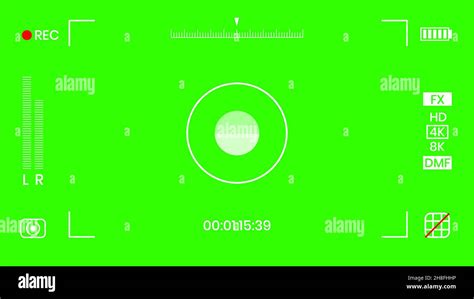 Green Colored Chroma Key Camera Rec Frame Viewfinder Overlay Background Screen Flat Style Design