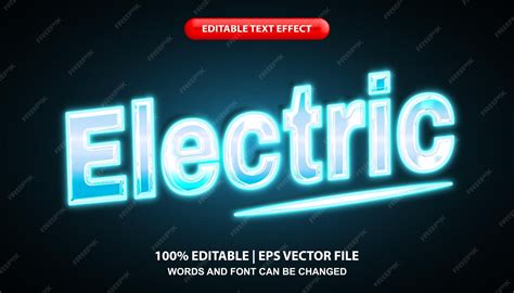 Premium Vector Electric Editable Text Effect Template Futuristic
