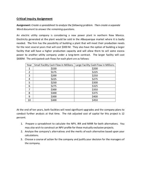 Solved Critical Inquiry Assignment Assignment Create A