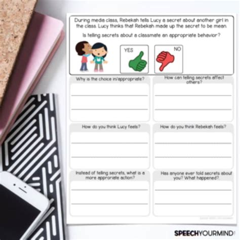 Social Skills Printable 30 Scenarios Appropriate V Inappropriate