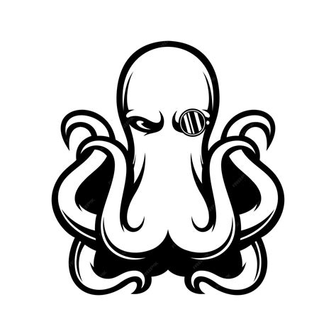 Premium Vector Octopus Glasses Outline