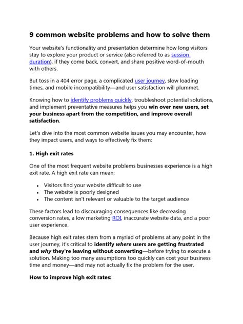 9 common website problems and how to solve them pdf search engine