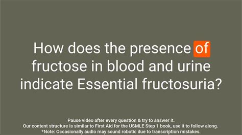 Essential Fructosuria A Comprehensive Qanda Review Youtube