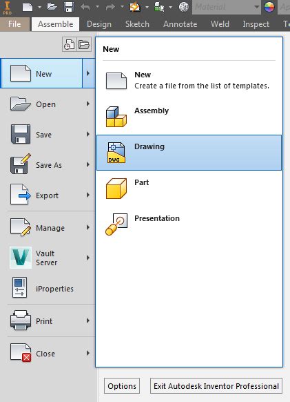 Solved New File Drop Down Menu Different From Create Menu Autodesk