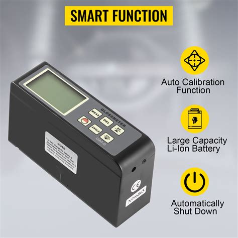 Vevor 60 Degree Gloss Meter 0 1 To 200gu Digital Precision Glossmeter Single Angle Gloss Meter