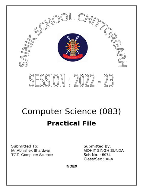 5628 5628 Priyanshu 5628 Class Xi Practical File Format 2022 23 Pdf