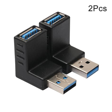 New 2pcs Usb 3 0 A Male To Female Extension Cable 90 Degree Right Angle Adapter Plug L Shape