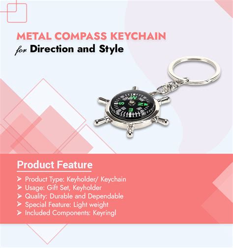 Metal Compass Keychain For Direction And Style Joytree Global
