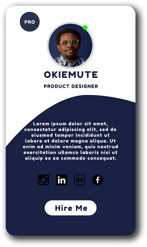 Profile Card Design On Behance
