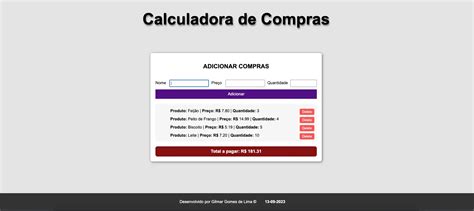 Projeto Que Criei Com Javascript Calculadora De Compras