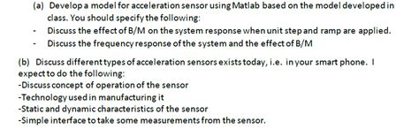 A Develop A Model For Acceleration Sensor Using Chegg