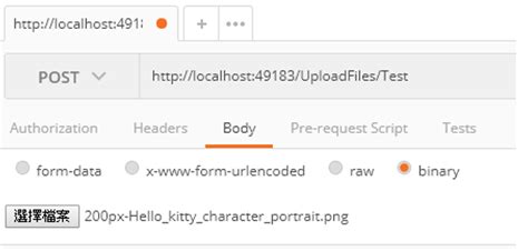 C Uploading Files Using The Postman Binary Method To Mvc