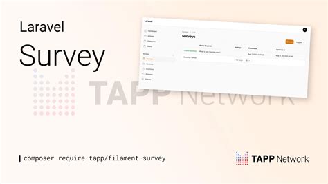 laravel survey by tapp network filament