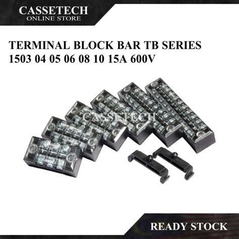 Terminal Block Bar Wire Cable Connector Din Rail Mount Dual Row Strip Screw Secure Electrical