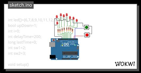 Binary Count Updown Wokwi Esp32 Stm32 Arduino Simulator