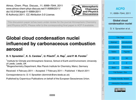 Pdf Global Cloud Condensation Nuclei Influenced By Carbonaceous Combustion Aerosol
